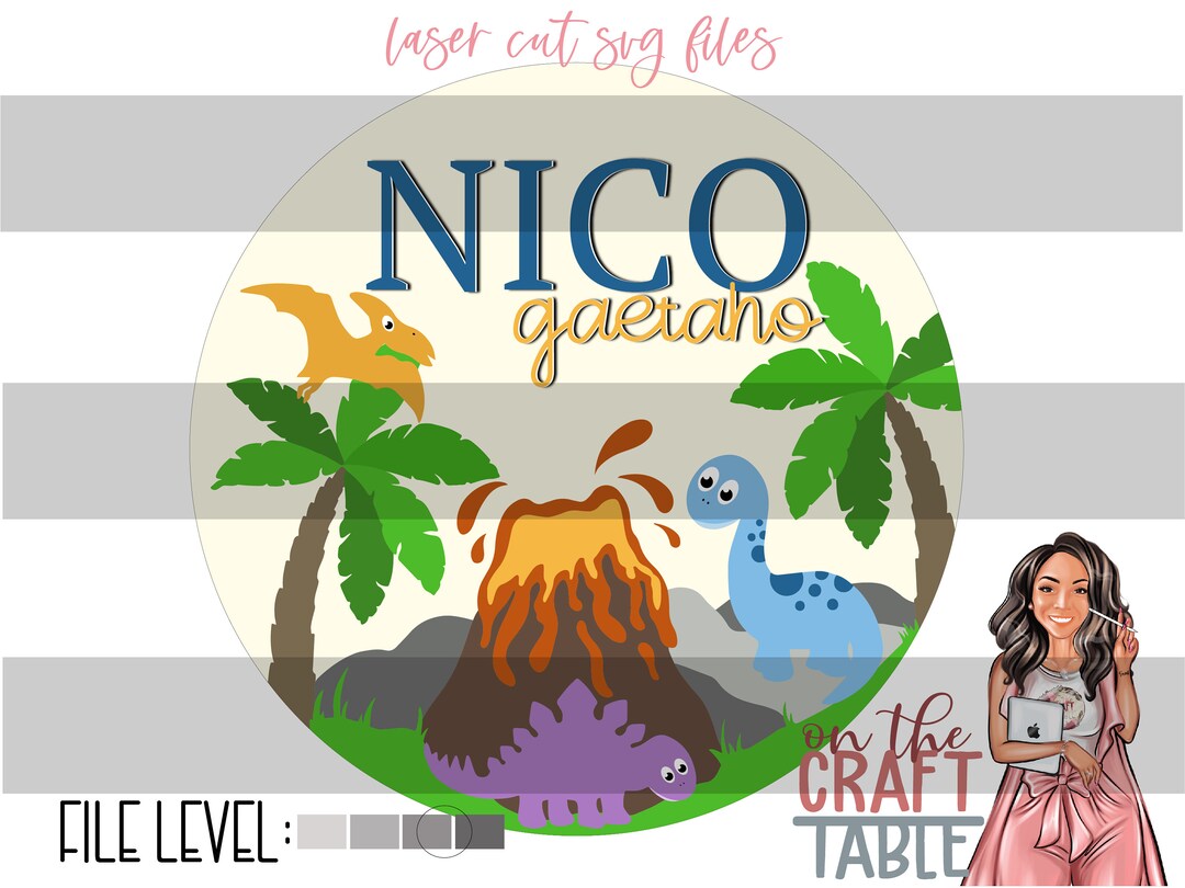 Nico Dinosaur Volcano SVG File - Etsy