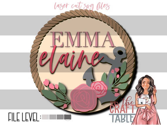 Emma Floral Anchor SVG FILE - Etsy