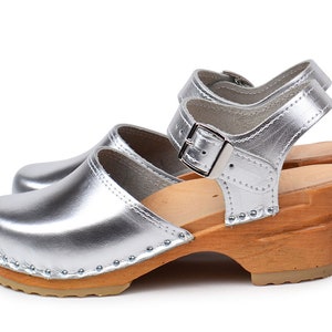 Kids Clog Sandals / Swedish Kids Clog / Silver Clogs / Closed Toe ...