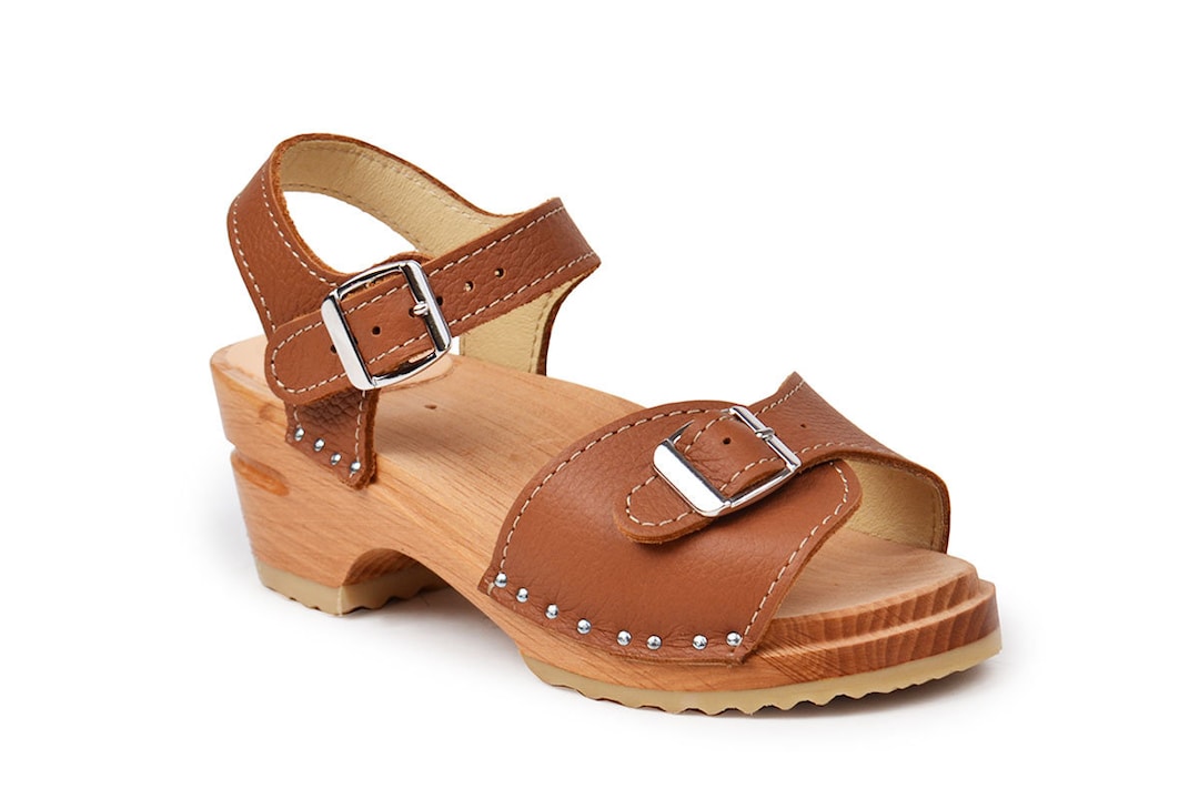 Kids Clog Sandals / Swedish Kids Clog / Brown Clogs / Closed Toe Sandal ...