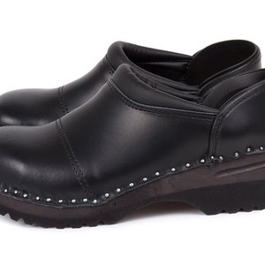 Swedish Closed Back Clogs / Picasso Black Leather Clog / Clog Shoes ...