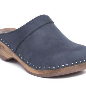 Classic Swedish Comfy Clogs / Da Vinci Dark Blue Suede Leather - Etsy ...