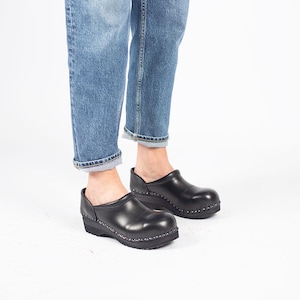 Swedish Closed Back Clogs / Picasso Black Leather Clog / Clog Shoes ...