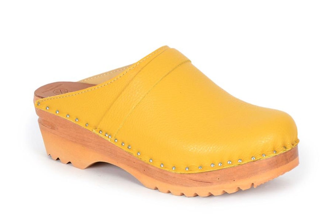 Ochre Yellow Wooden Clogs, Da Vinci Clogs, Clogs for Women, Classic ...