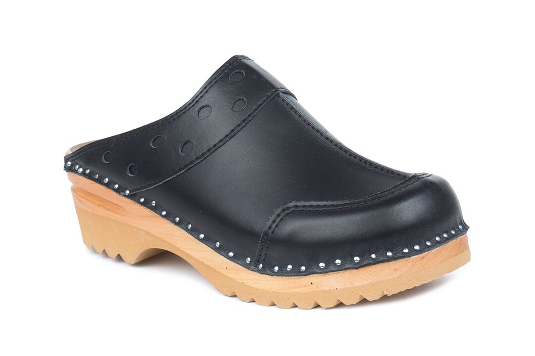 Black Swedish Clogs, Bastad Troentorp Unisex Clogs, Wooden Clogs ...