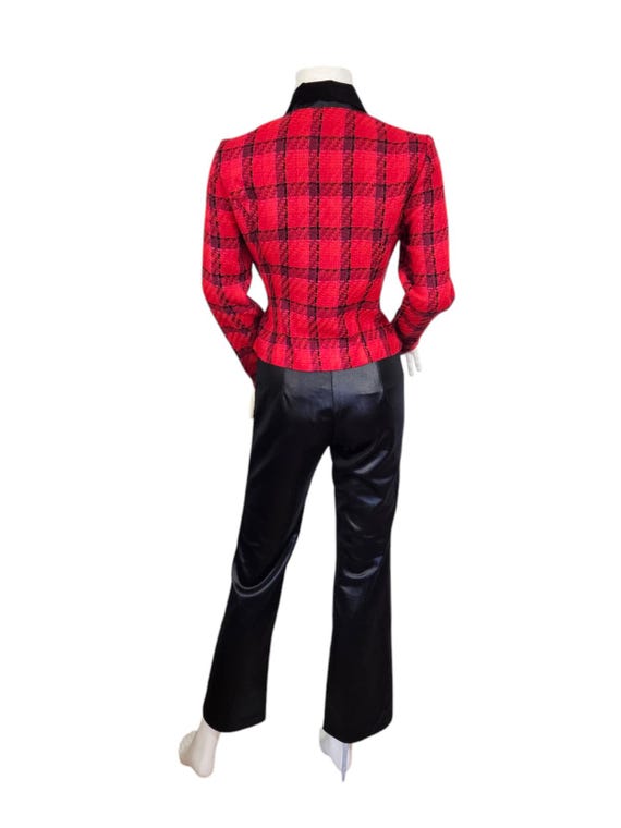 1990s Red Pink Plaid Suit Coat I Blazer I Jacket I Sz… - Gem