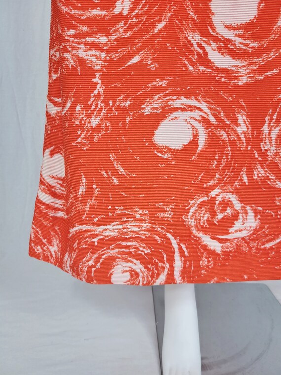 Psychedelic 1960's Orange Swirl Pattern Long Poly Max… - Gem