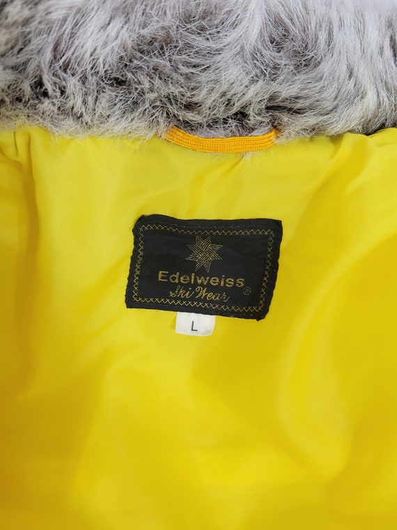 1980's Edelweiss Neon Yellow Ski Jacket I Coat I Sz L… - Gem