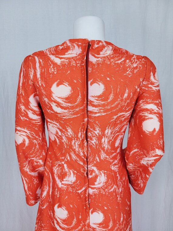 Psychedelic 1960's Orange Swirl Pattern Long Poly Max… - Gem