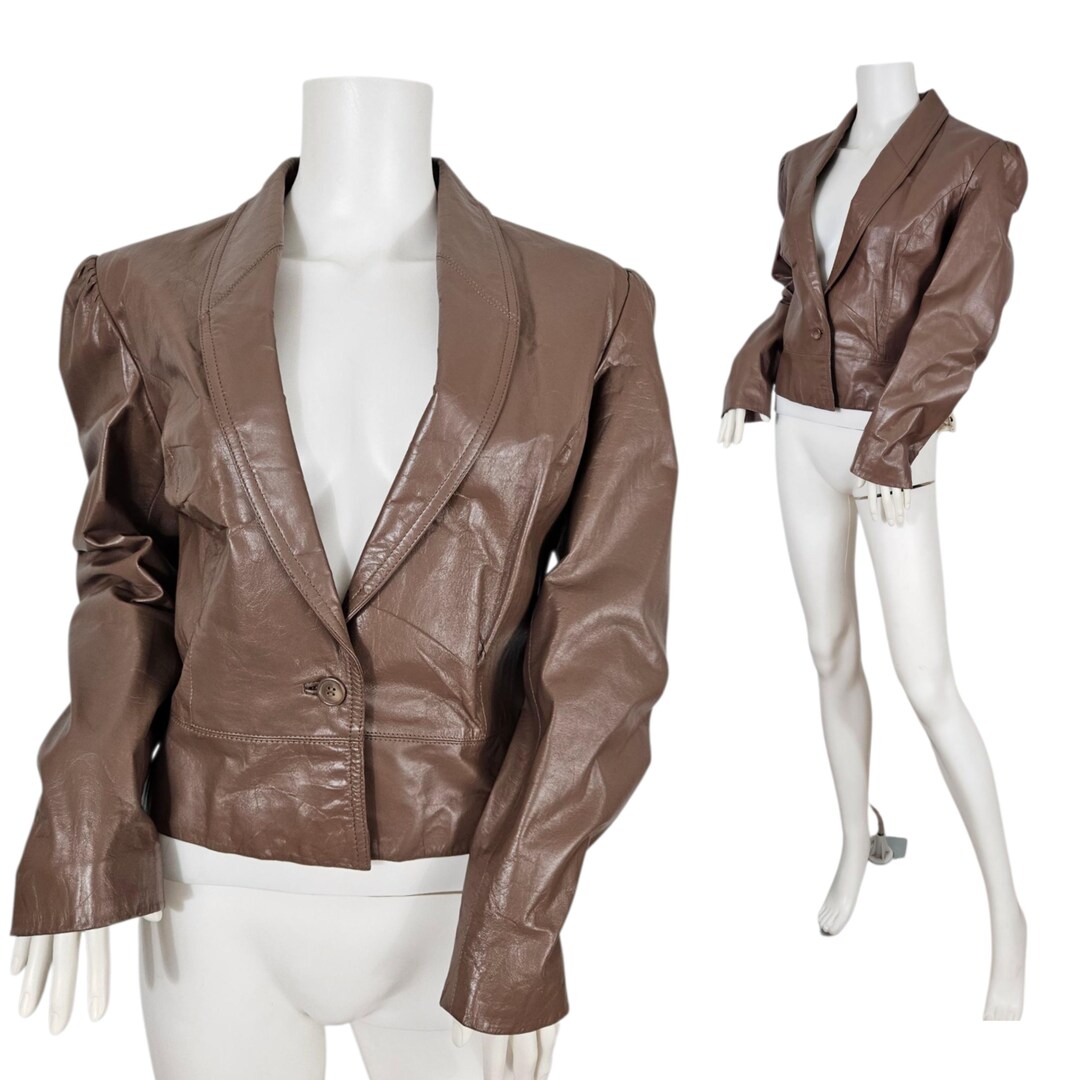 Winlet 1980s Fawn Brown Leather Jacket I Sz Med I Coat - Etsy