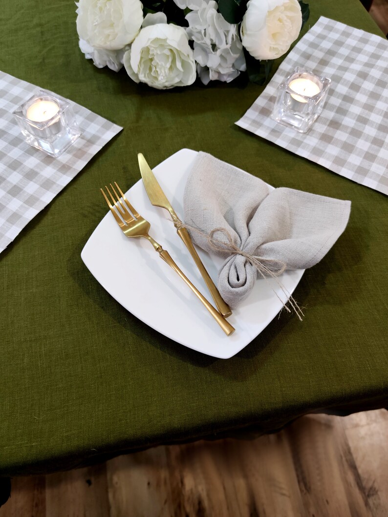 Washed Soft Linen Table Napkin Set Handmade Table Decor | Etsy