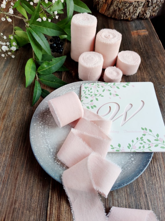 Cotton ribbon 2.5 Wedding ribbon invitation Hand dyed | Etsy