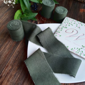 Olive Green Cotton Ribbon, Wedding Ribbon Invitation, Hand Dyed Ribbon ...