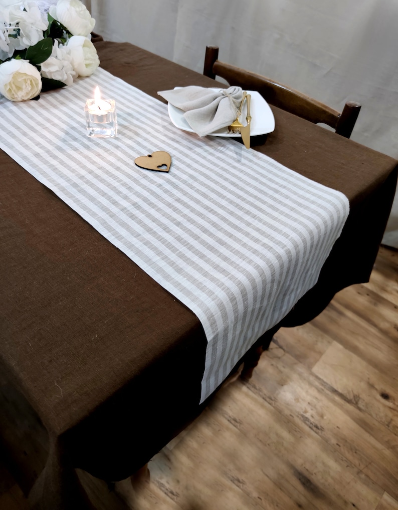 Dark Brown Washed Linen Tablecloth 40 Colors Wedding Large - Etsy