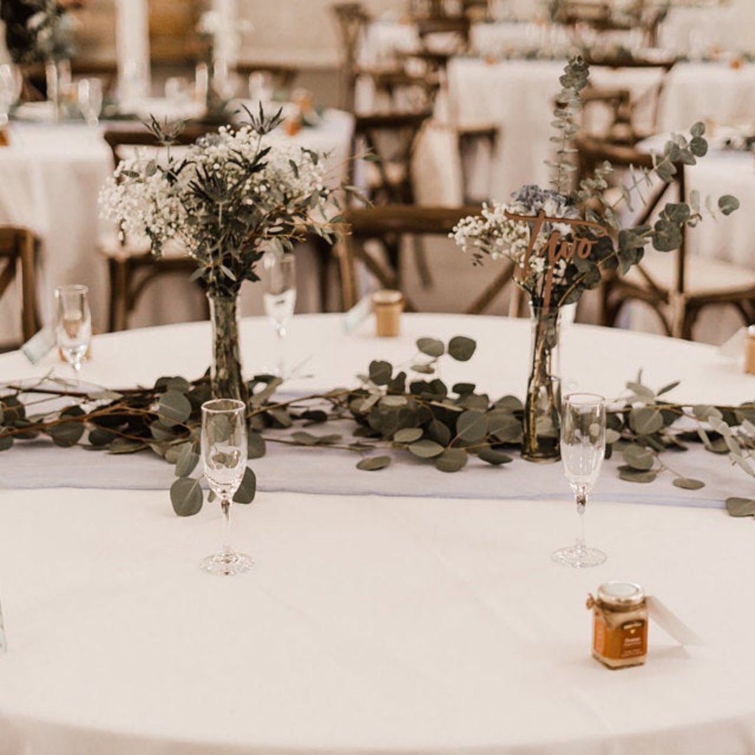 Light Gray Gauze Table Runner, Rustic Wedding Decor, Boho Table Runner ...