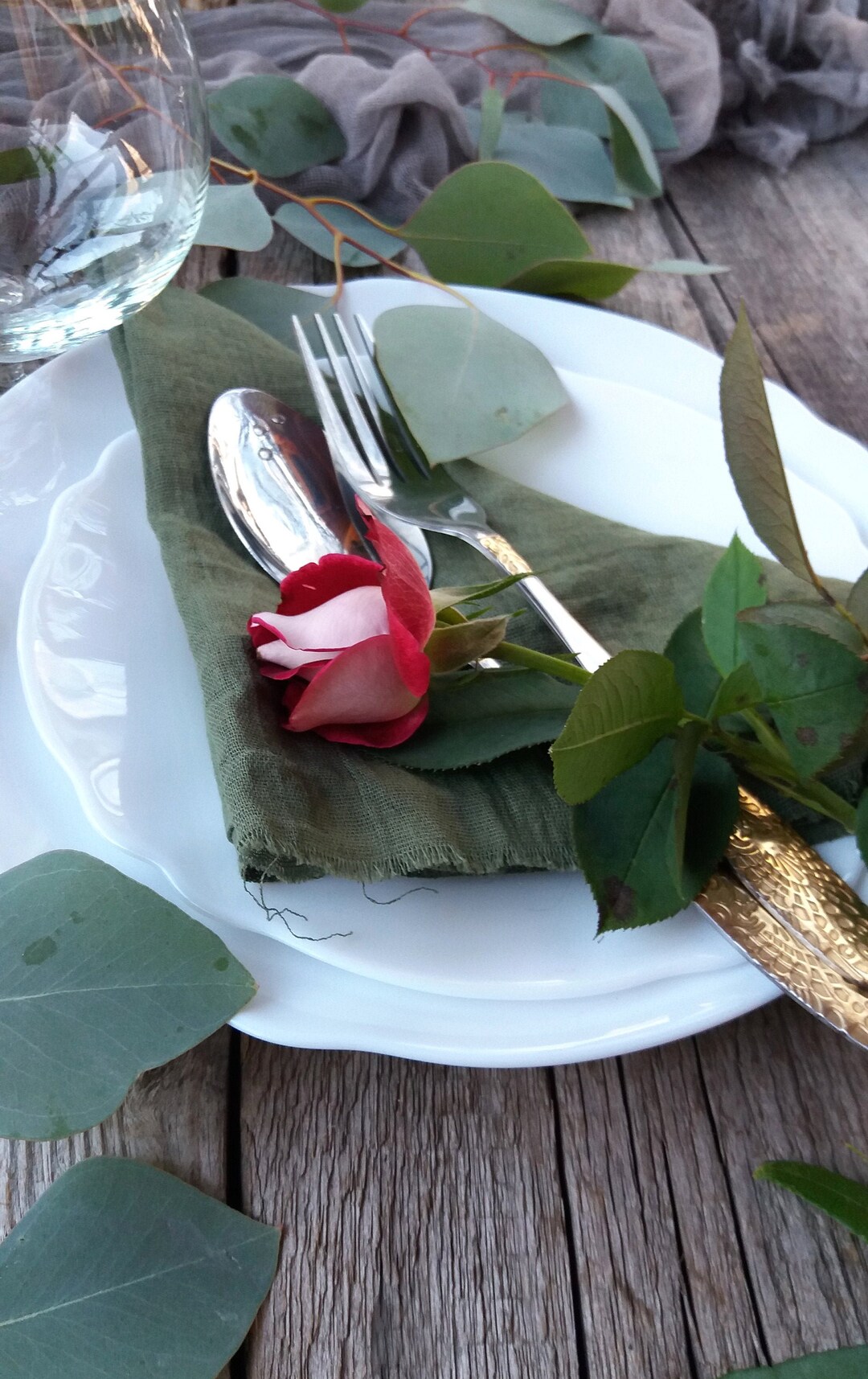 Wedding Napkins Rustic, Olive Green Gauze Napkins, Rustic Home Decor ...