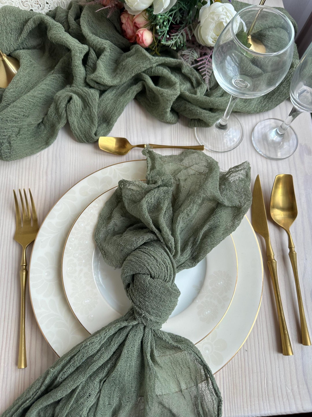 Rustic Cheesecloth Table Runner – Perfect for Boho Wedding Decor, Table ...