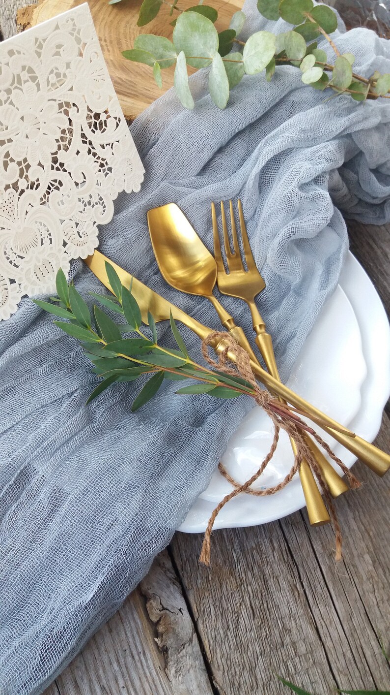 Gray Table Runner Wedding Aisle Runner Rustic Table Decor | Etsy