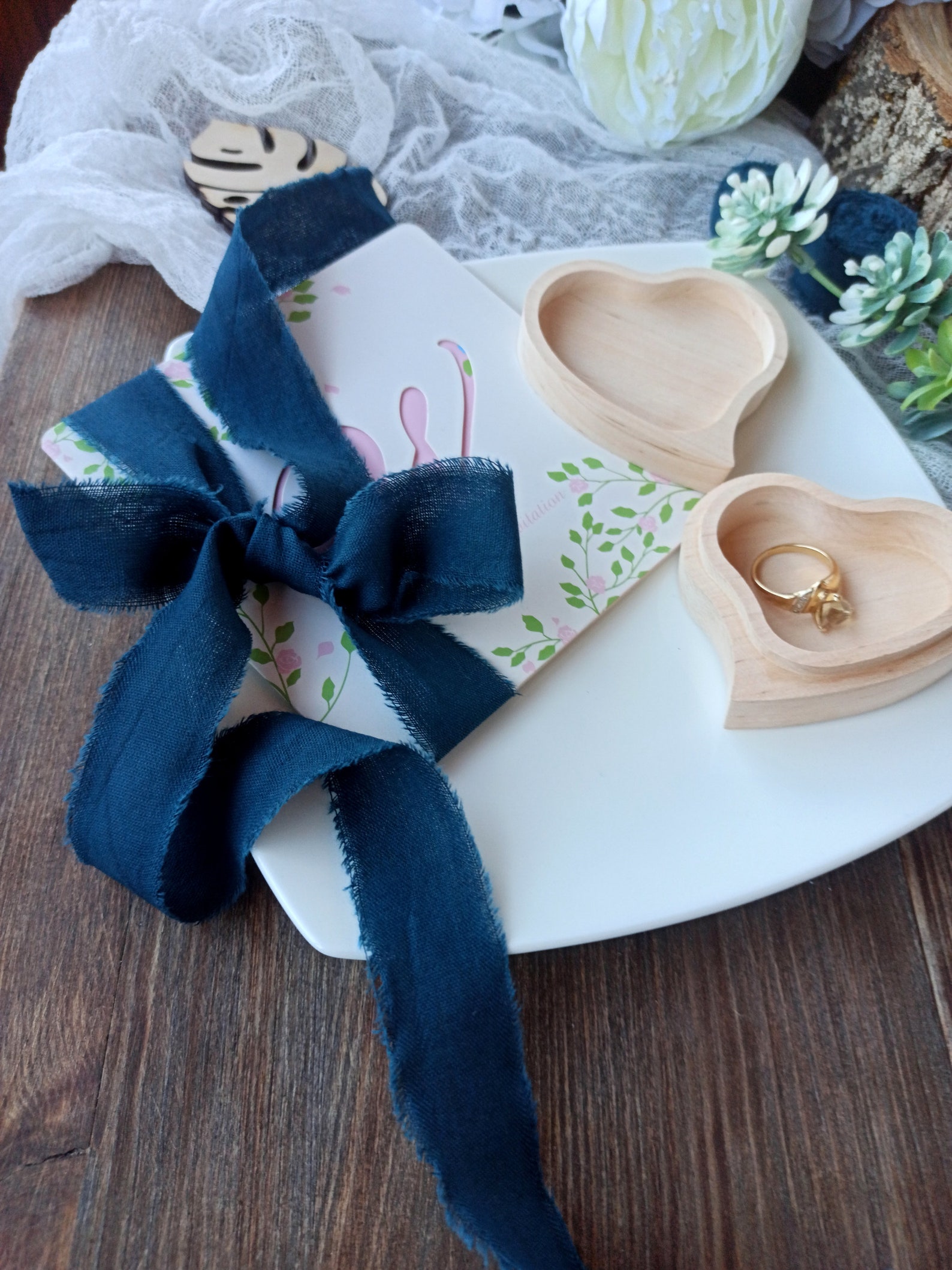 Wedding Ribbon Invitation, Navy Blue Cotton Ribbon, Ribbon for Bouquet ...