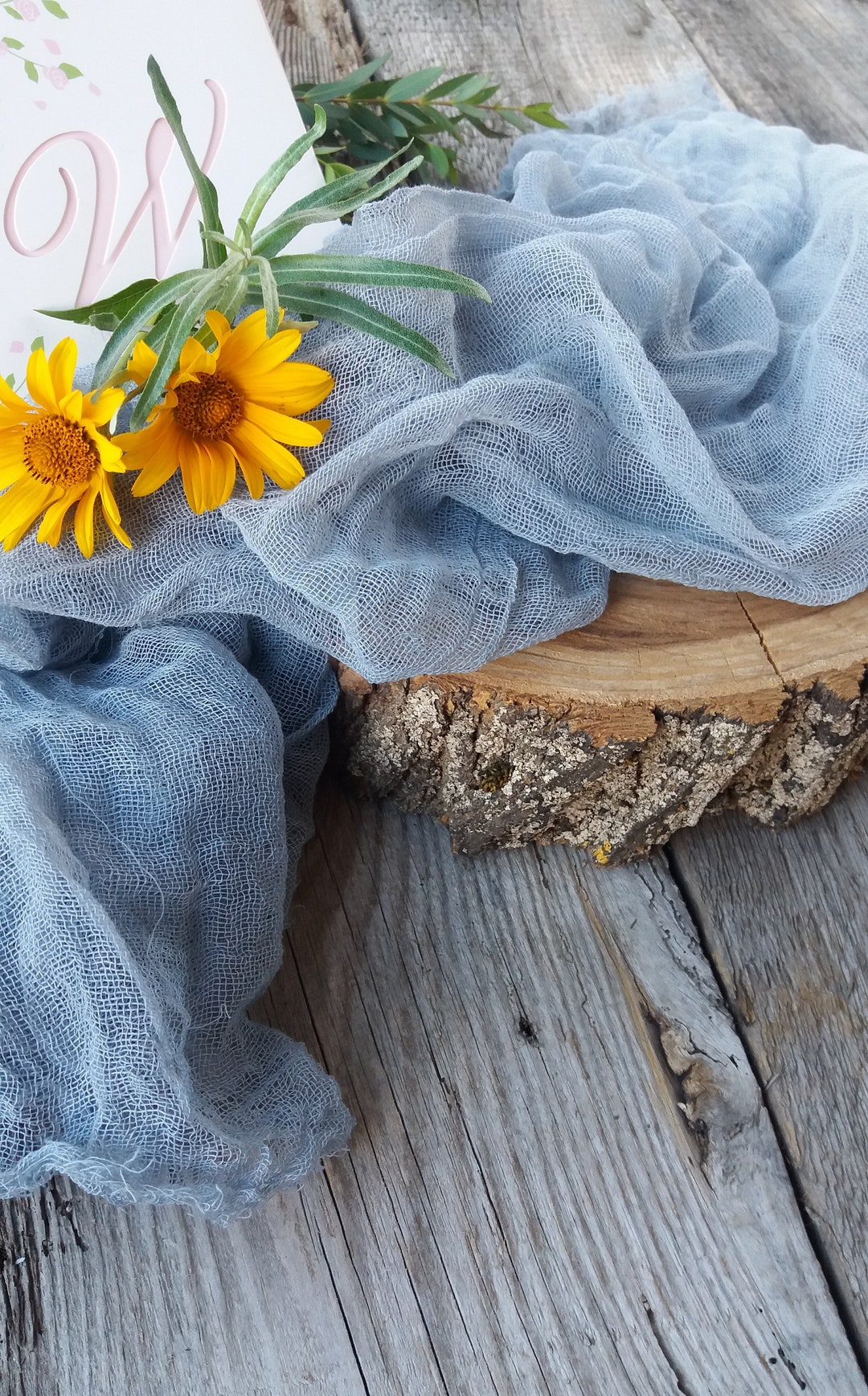 Light Gray Gauze Table Runner, Rustic Wedding Decor, Farm Table Decor ...