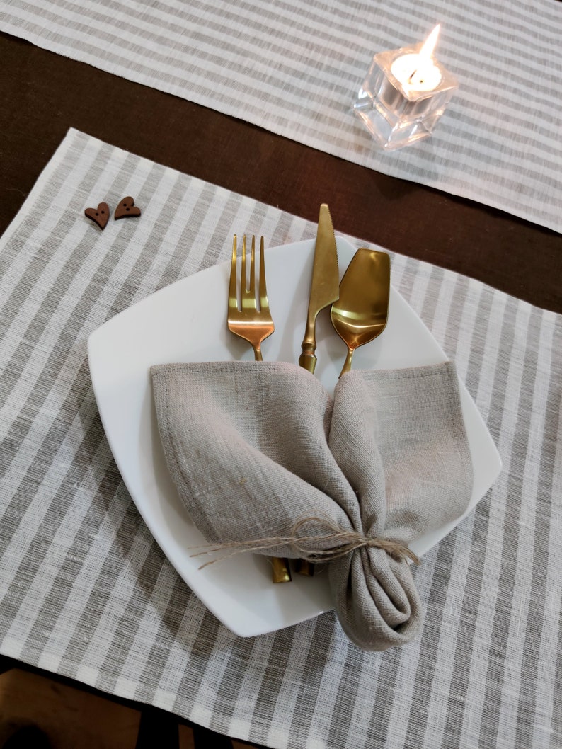 Washed Soft Linen Table Napkin Set Handmade Table Decor | Etsy