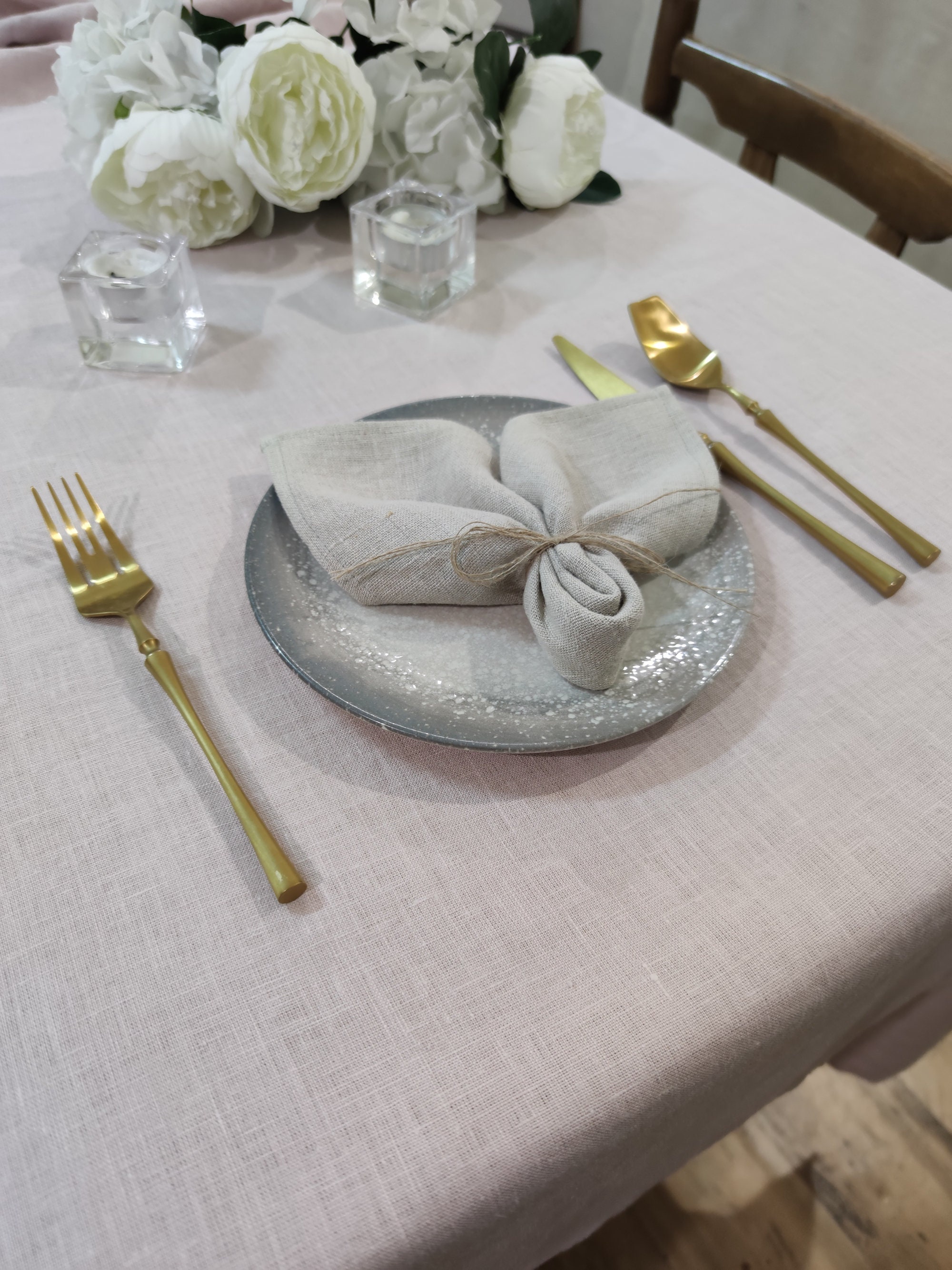 Dark brown Washed linen tablecloth 40 colors Wedding large | Etsy