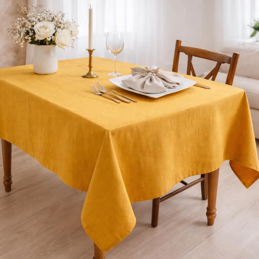 Linen Tablecloth for Wedding Table Decor, Washed Linen Table Cloth ...