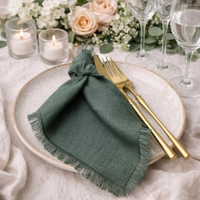 Dark Sage Wedding Napkins - Etsy