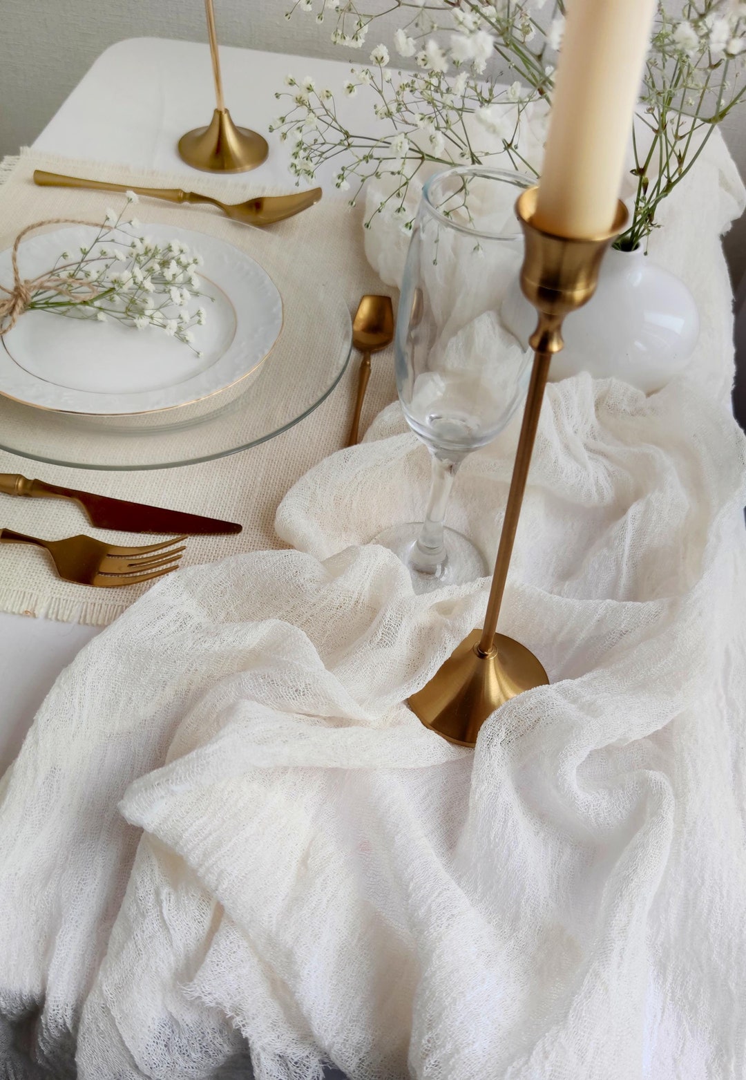 Gauze Table Runner for Weddings, Wedding Table Runner, Boho Table ...