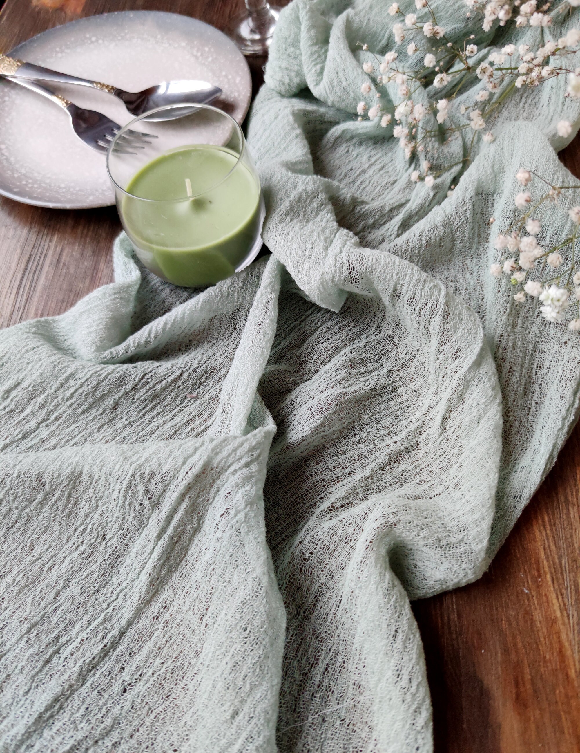 Rustic Wedding Decor for Centerpiece Greenery Gauze Table | Etsy