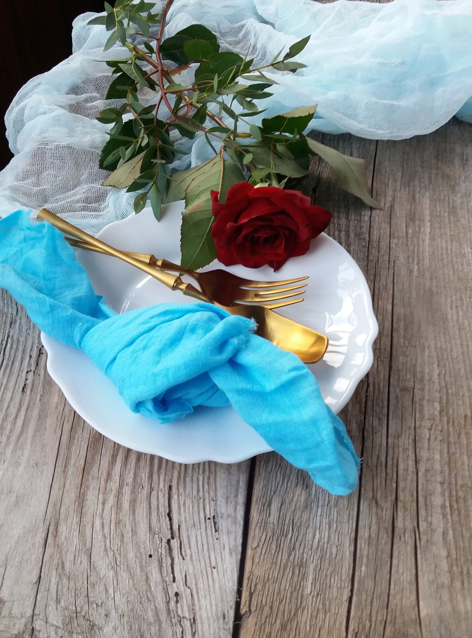 Farmhouse Ivory Gauze Table Runner, Rustic Wedding Decor, Boho Table ...