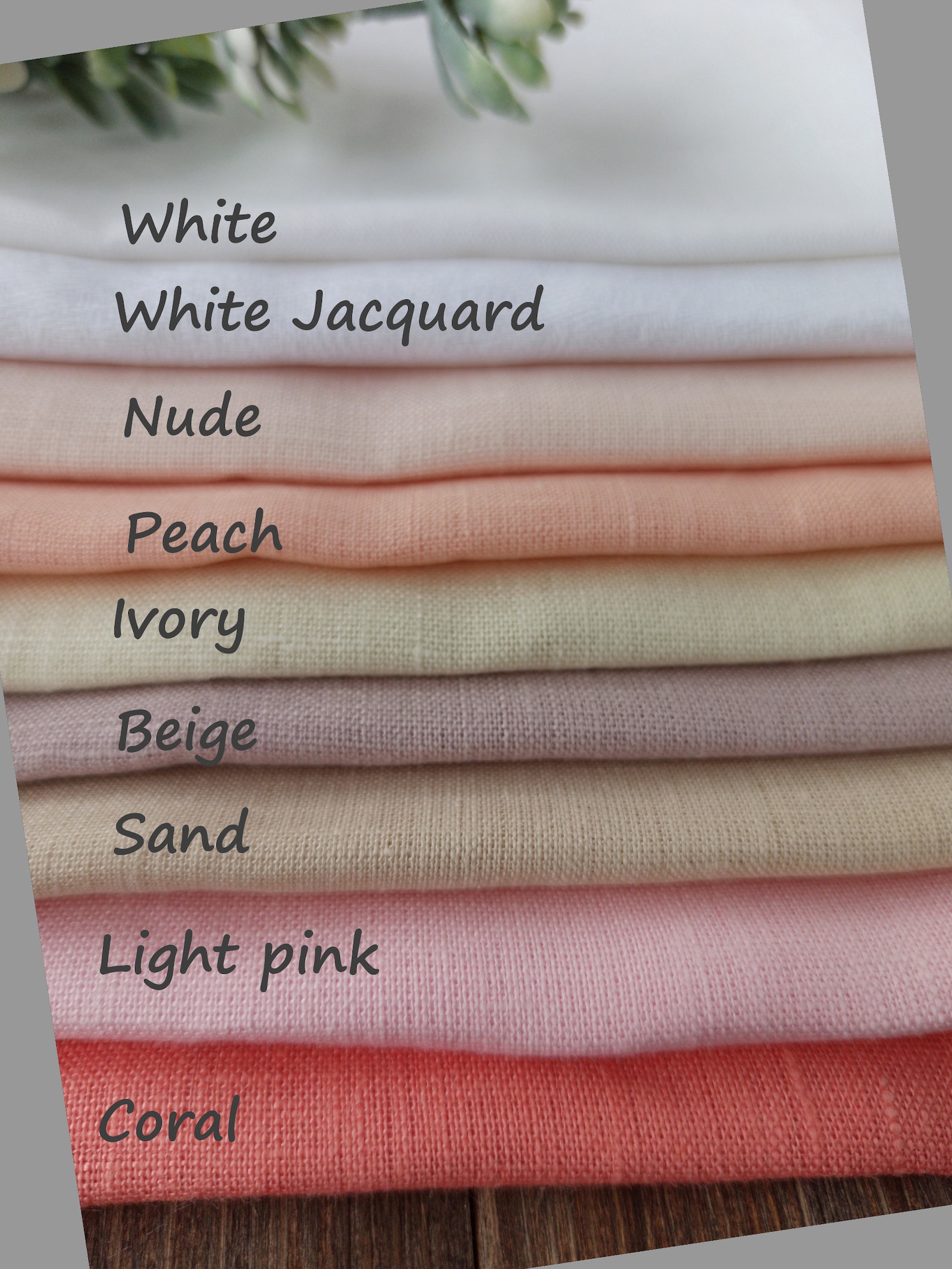 Coral linen table runner Linen table topper Linen | Etsy