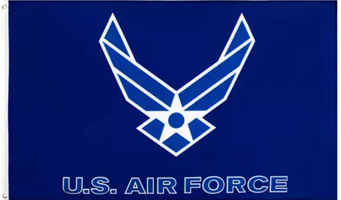 US Air Force Flag New Style Wings Logo 3x5 Ft USAF White on Blue ...