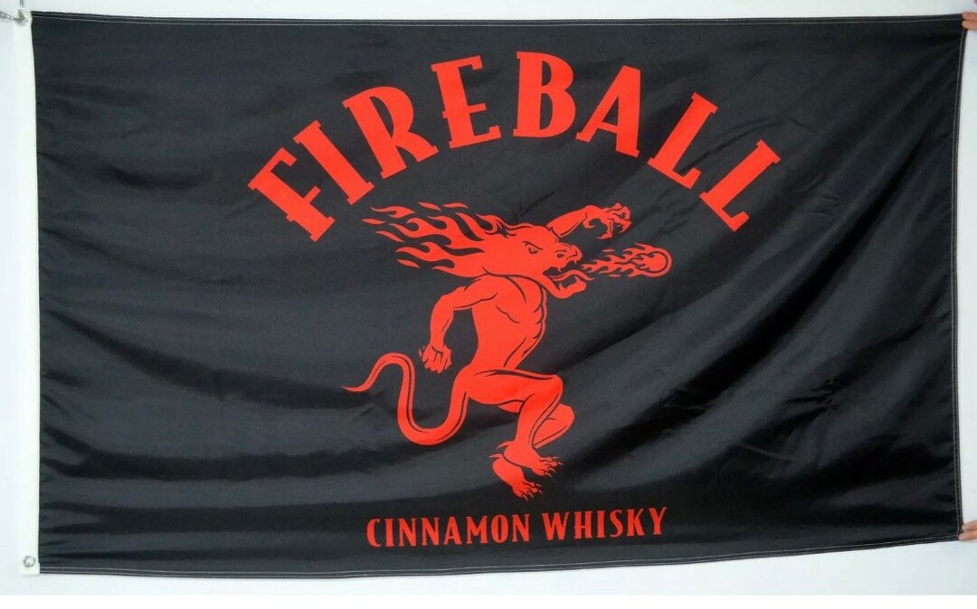 Fireball 3x5 Flag Banner Cinnamon Whiskey Man Cave Sign Wall Decor Bar ...