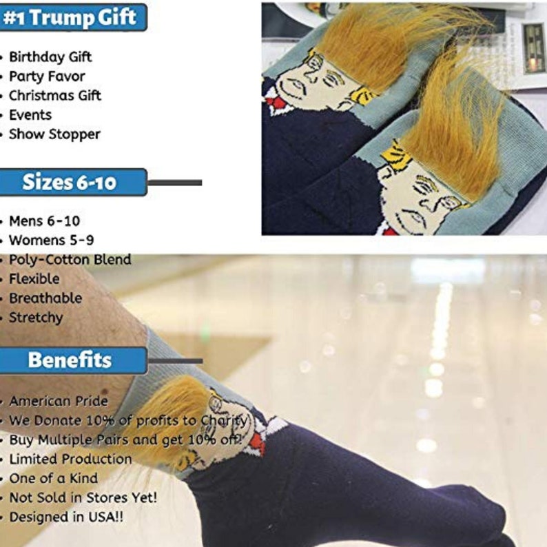 Trump Socks 2020 Donald Trump Realistic Hair Novelty Gifts - Etsy Canada