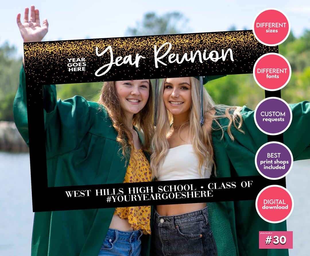 Class Reunion Photo Booth Frame, Class of Photo Booth Frame, High ...