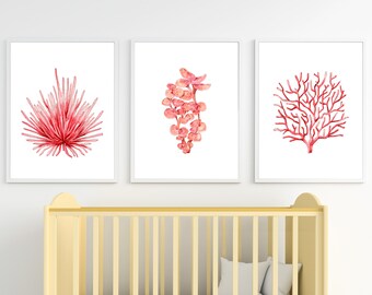 Red Coral Prints | Etsy