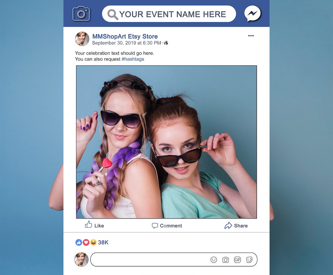 Facebook Frame, Social Media Frame, Selfie Frame, Facebook Prop, Photo ...