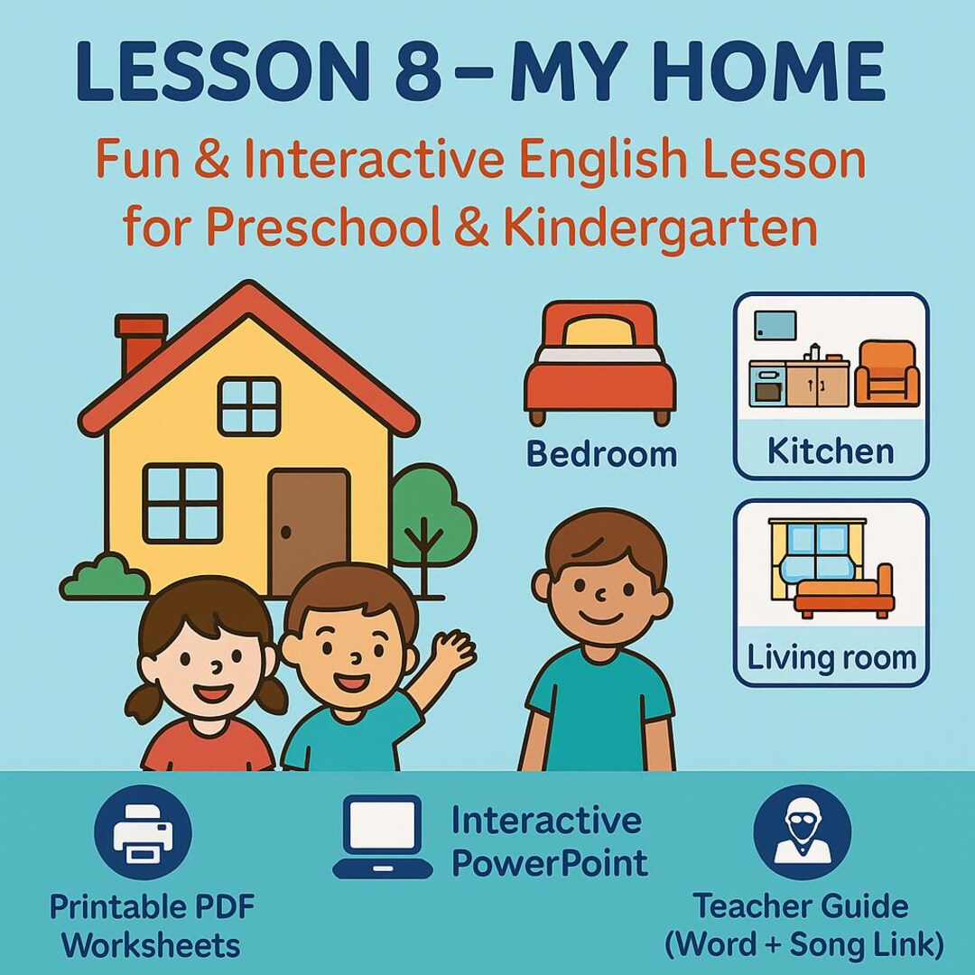 My Home English Lesson for Preschool & Kindergarten | ESL Printable PDF ...