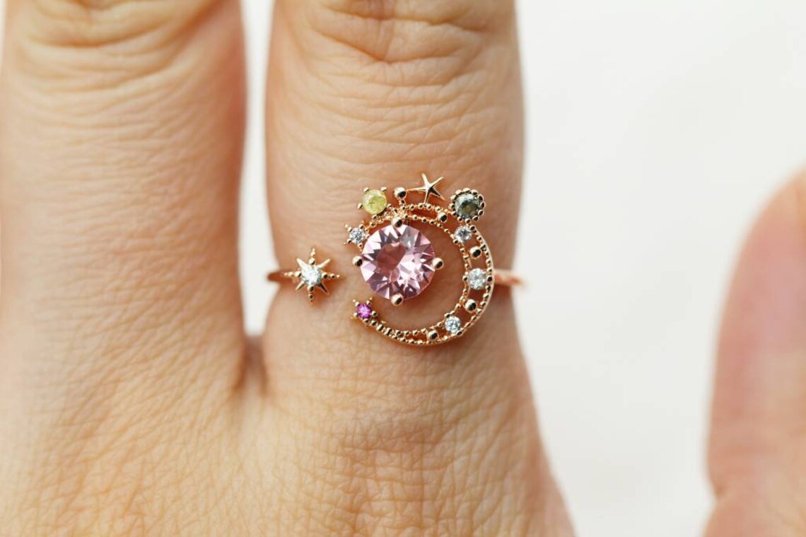 CZ Mond und Stern Ring: Stapelbare Ringe - Etsy.de