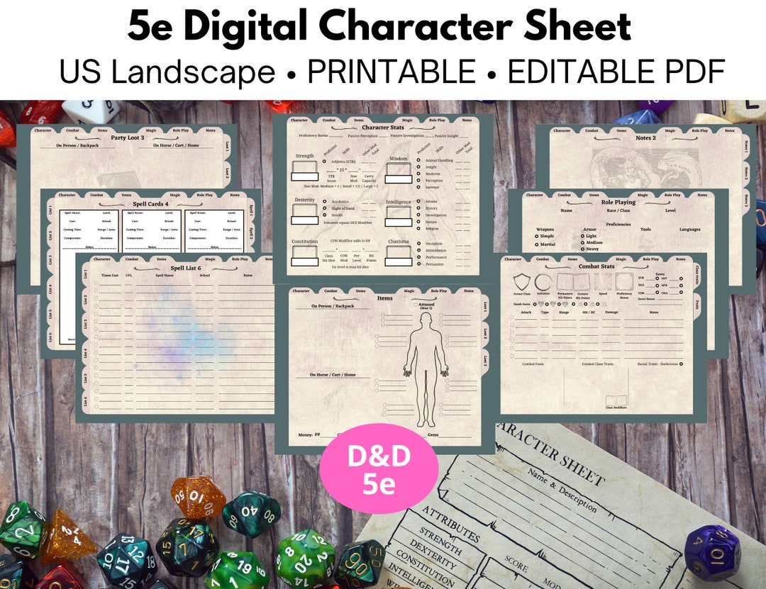Digital Dnd Journal | Dnd Character Sheet | Dnd Spellbook | D&D ...