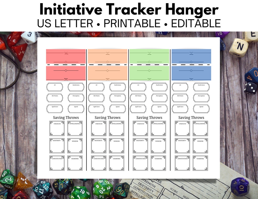 D&D 5e Initiative Tracker DM Screen Hanger to Track Character Stats ...