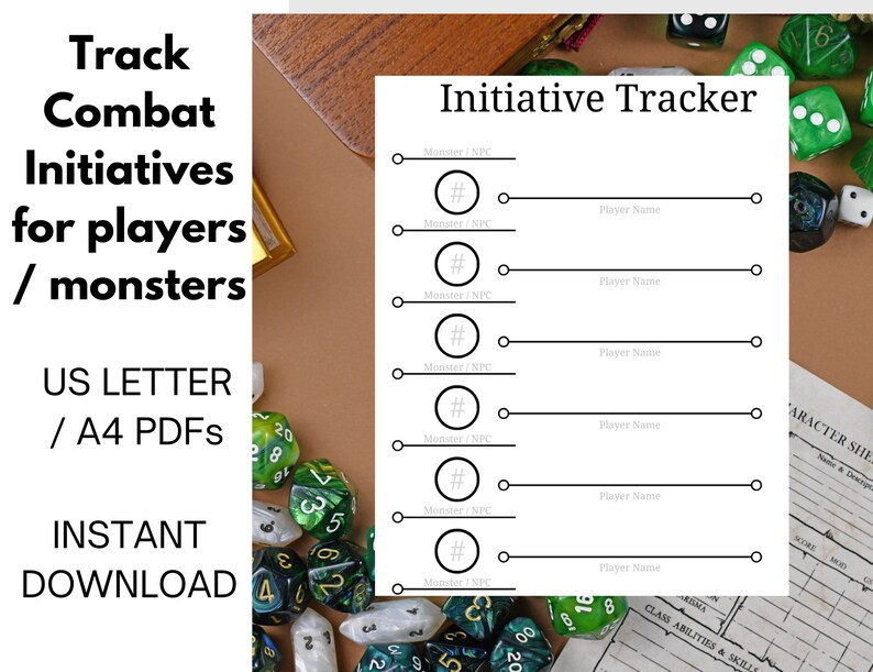 D&D 5e Minimalist Initiative Tracker That Can Be Laminated and Reused ...