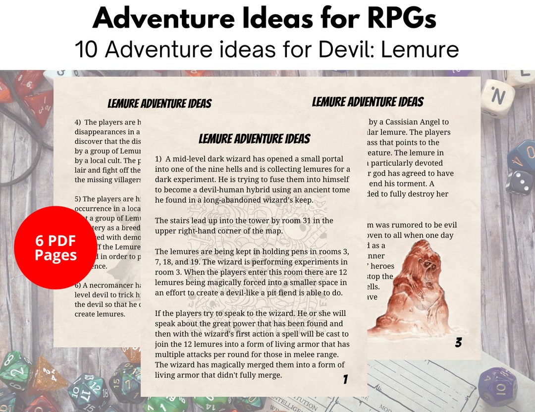 Devil: Lemure RPG Adventure Ideas in Pathfinder 2e. 10 Adventure Hooks With a Custom Map the ...