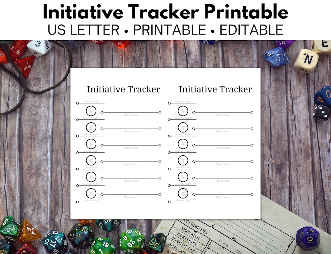 D&D 5e Minimalist Initiative Tracker That Can Be Laminated and Reused ...