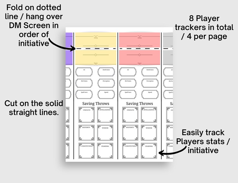 Buy D&D 5e Initiative Tracker DM Screen Hanger to Track Character Stats ...