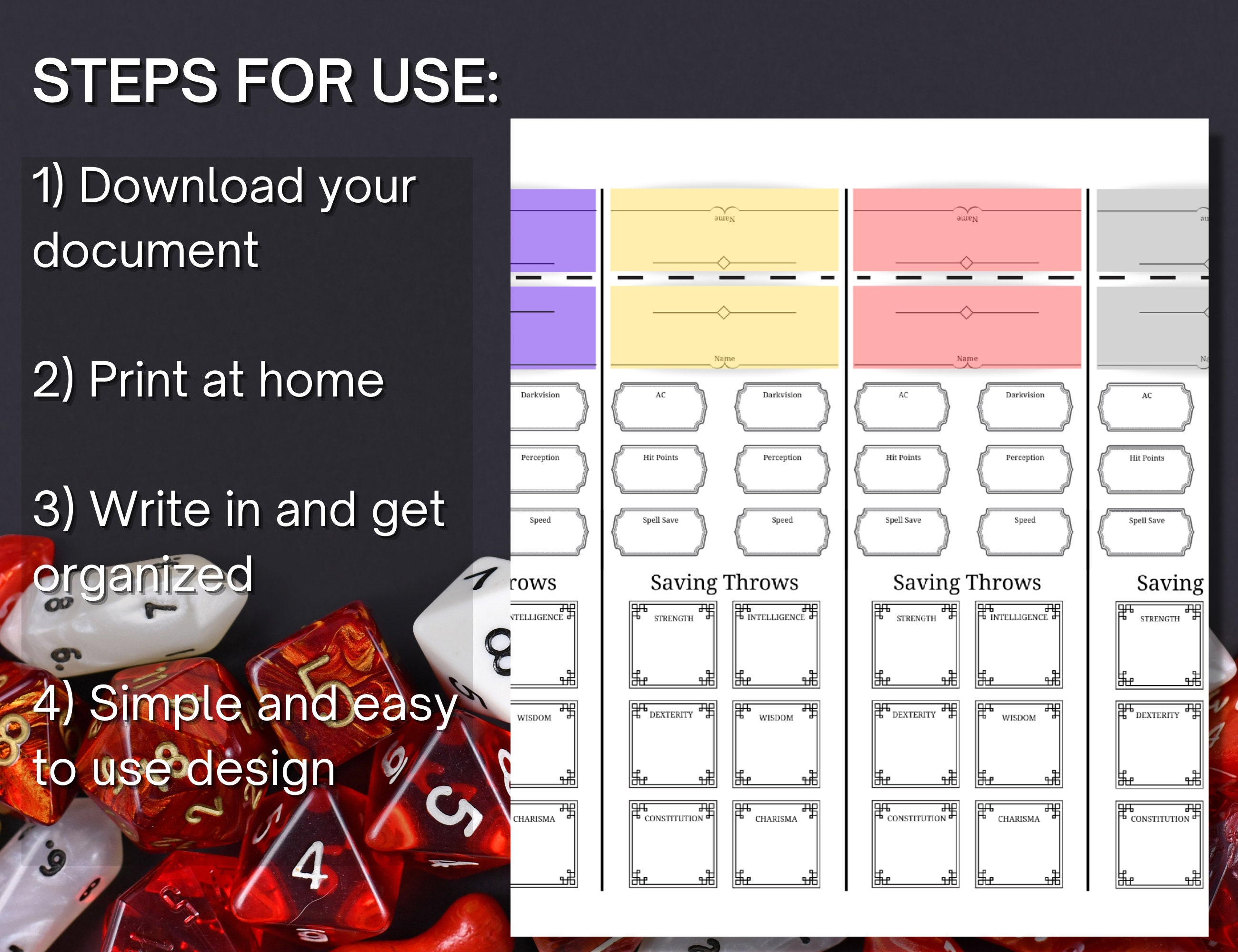 D&D 5e Initiative Tracker DM Screen Hanger to Track Character Stats ...
