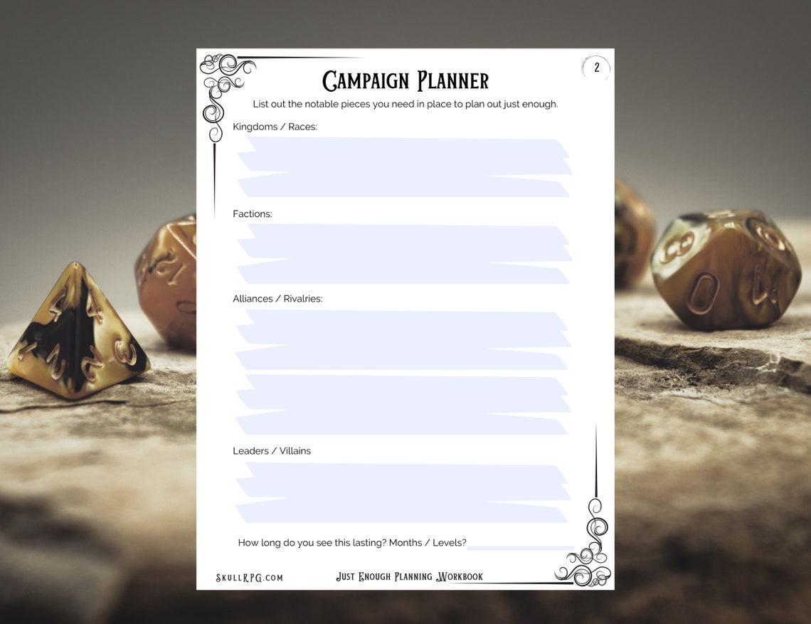 Dungeon Master Campaign Planner to Plan Your Entire TTRPG With - Etsy