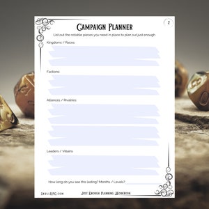 Dungeon Master Campaign Planner to Plan Your Entire TTRPG With Story ...