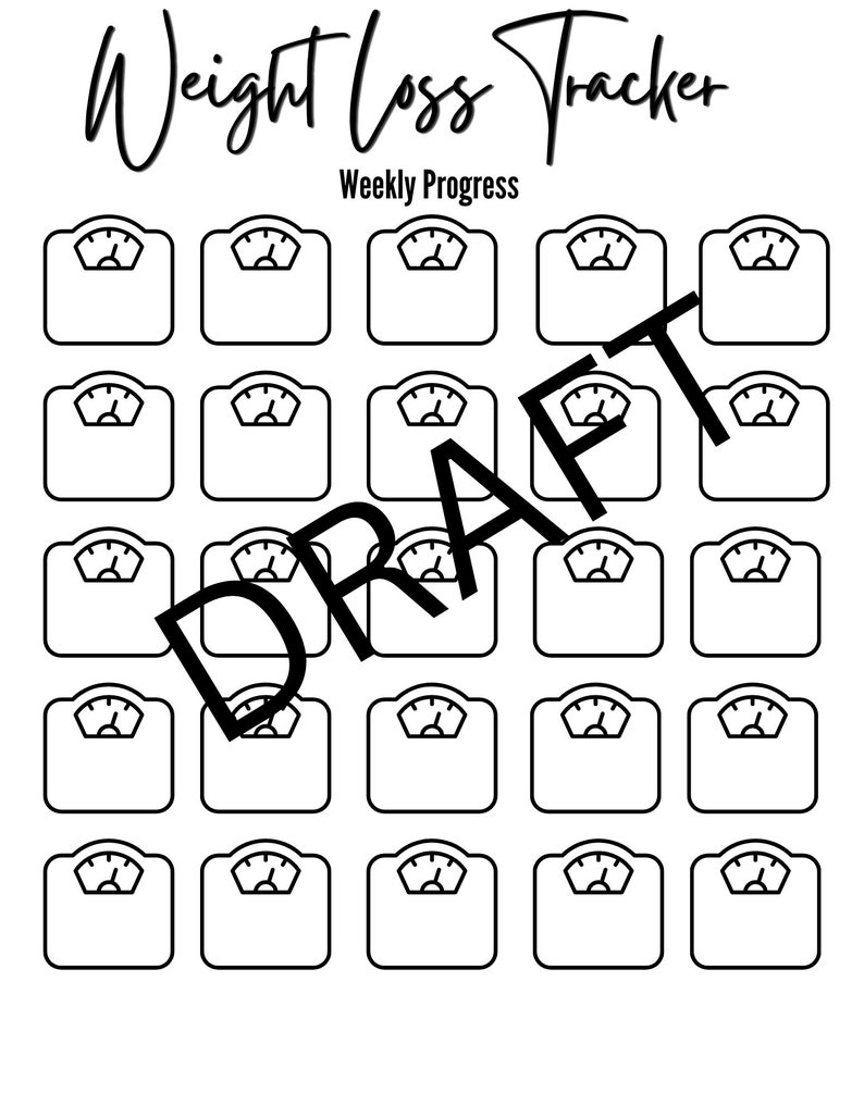 Weekly Weight Loss Tracker - Scale Version - Etsy